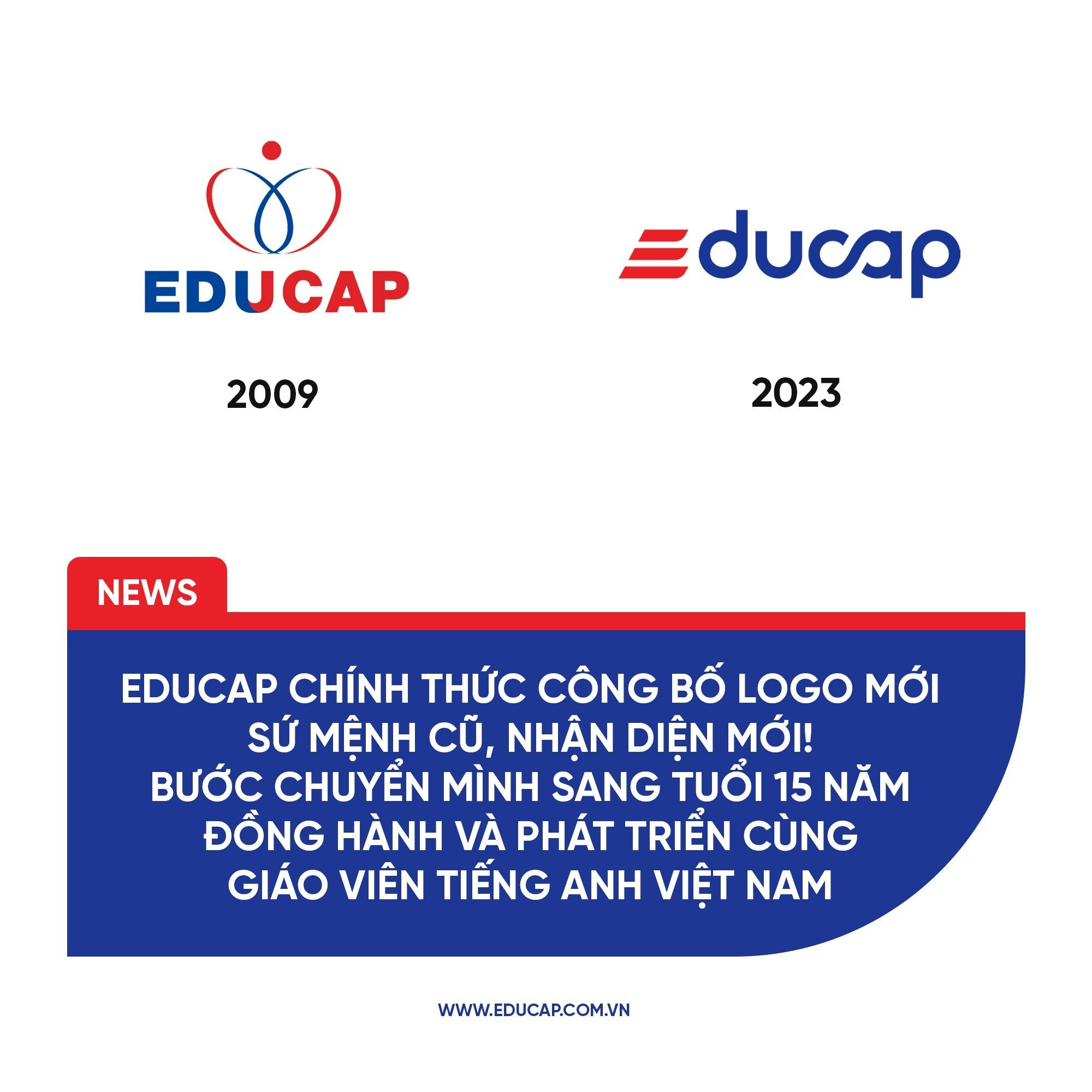 Educap công bố logo mới: Bước chuyển mình đánh dấu 15 năm đồng hành cùng giáo viên tiếng Anh ...