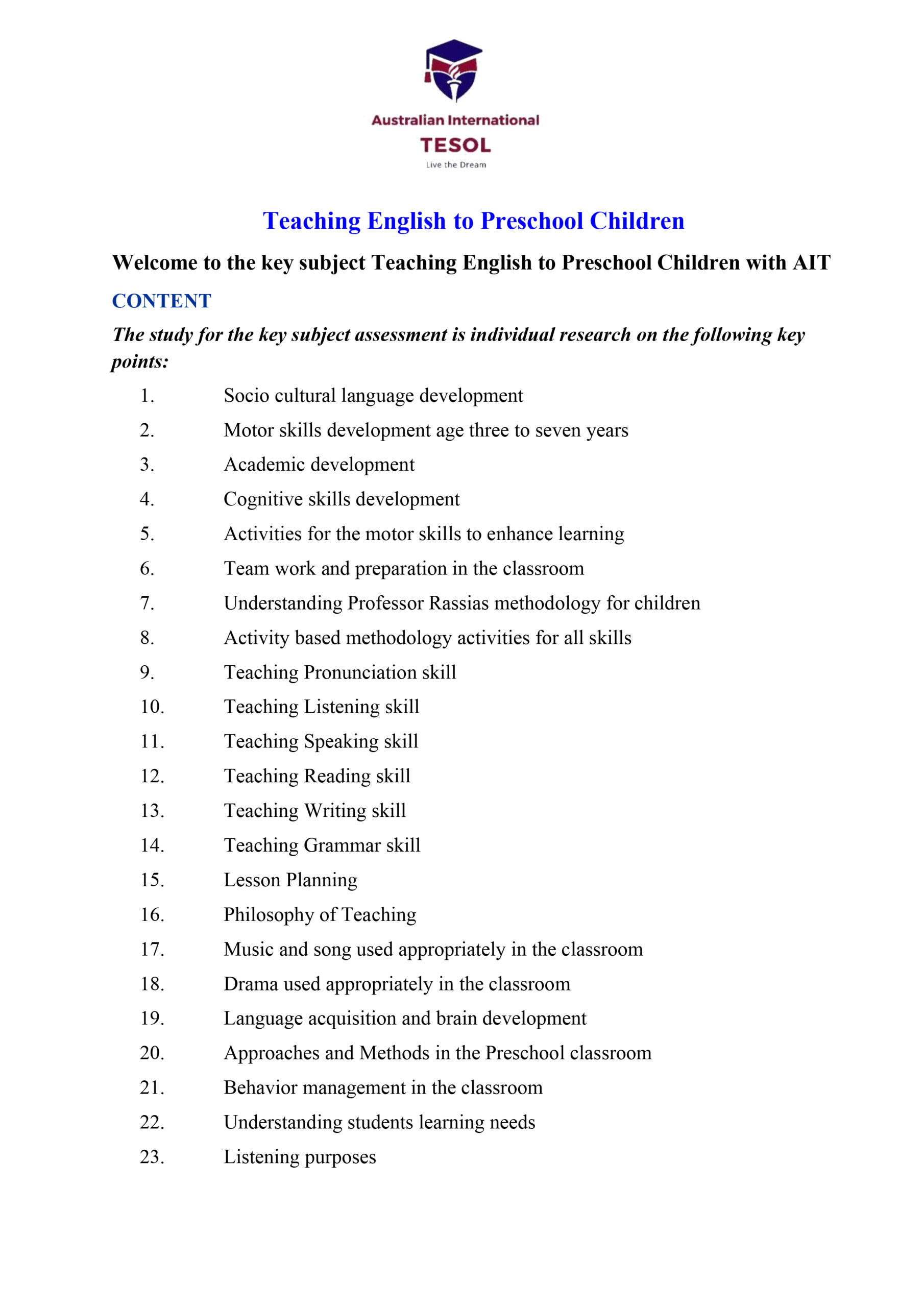 1. TEACHING ENGLISH TO PRESCHOOL CHILDREN | EDUCAP