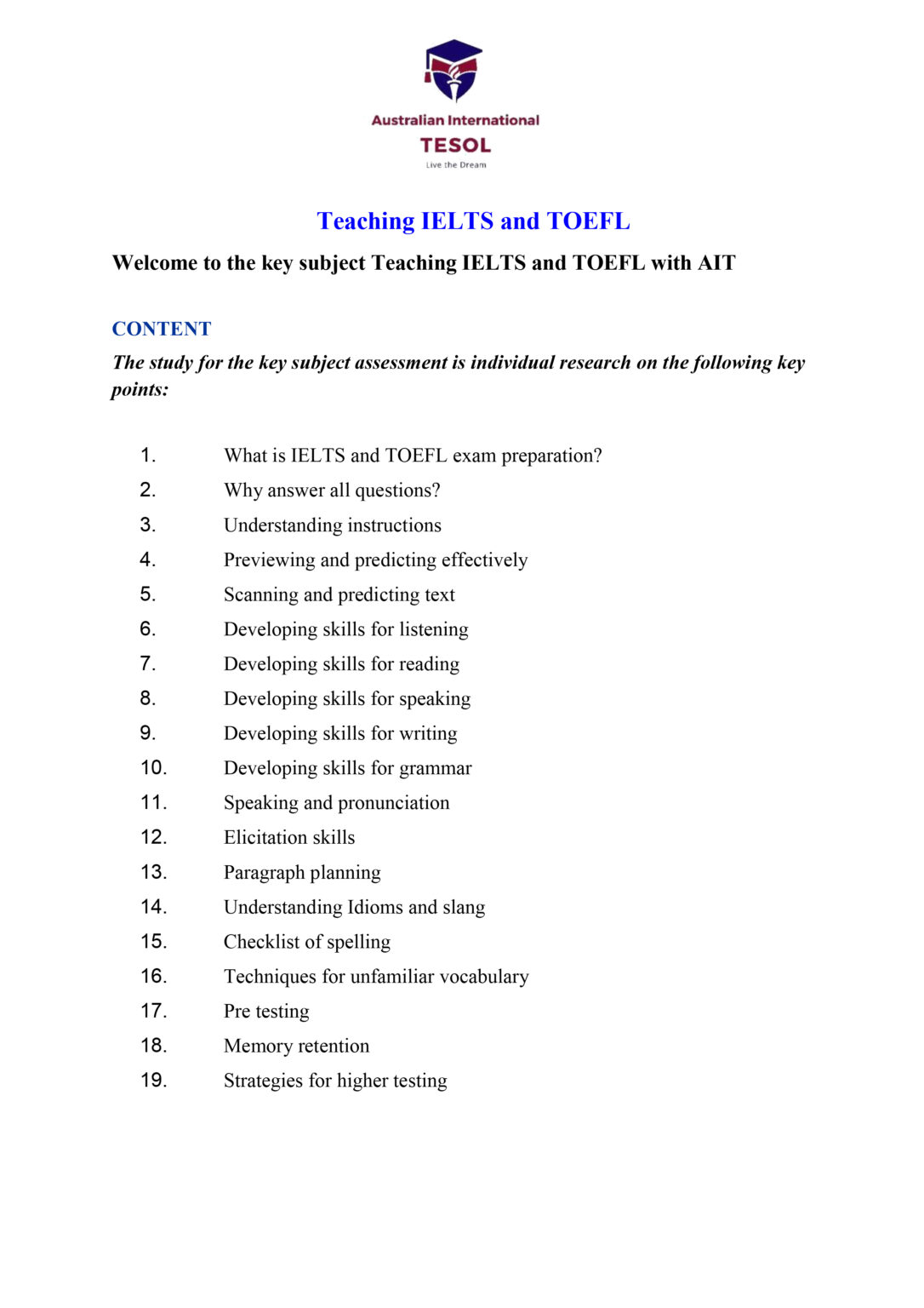 5. TEACHING IELTS & TOEFL