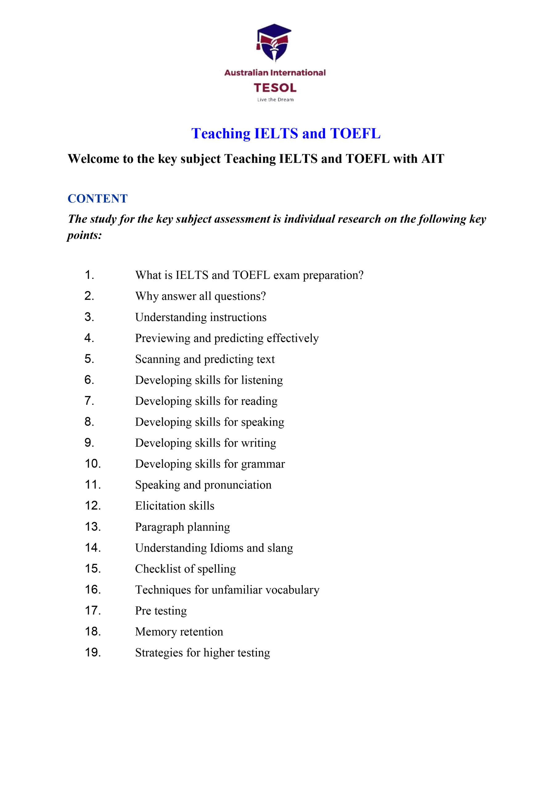 5. TEACHING IELTS & TOEFL