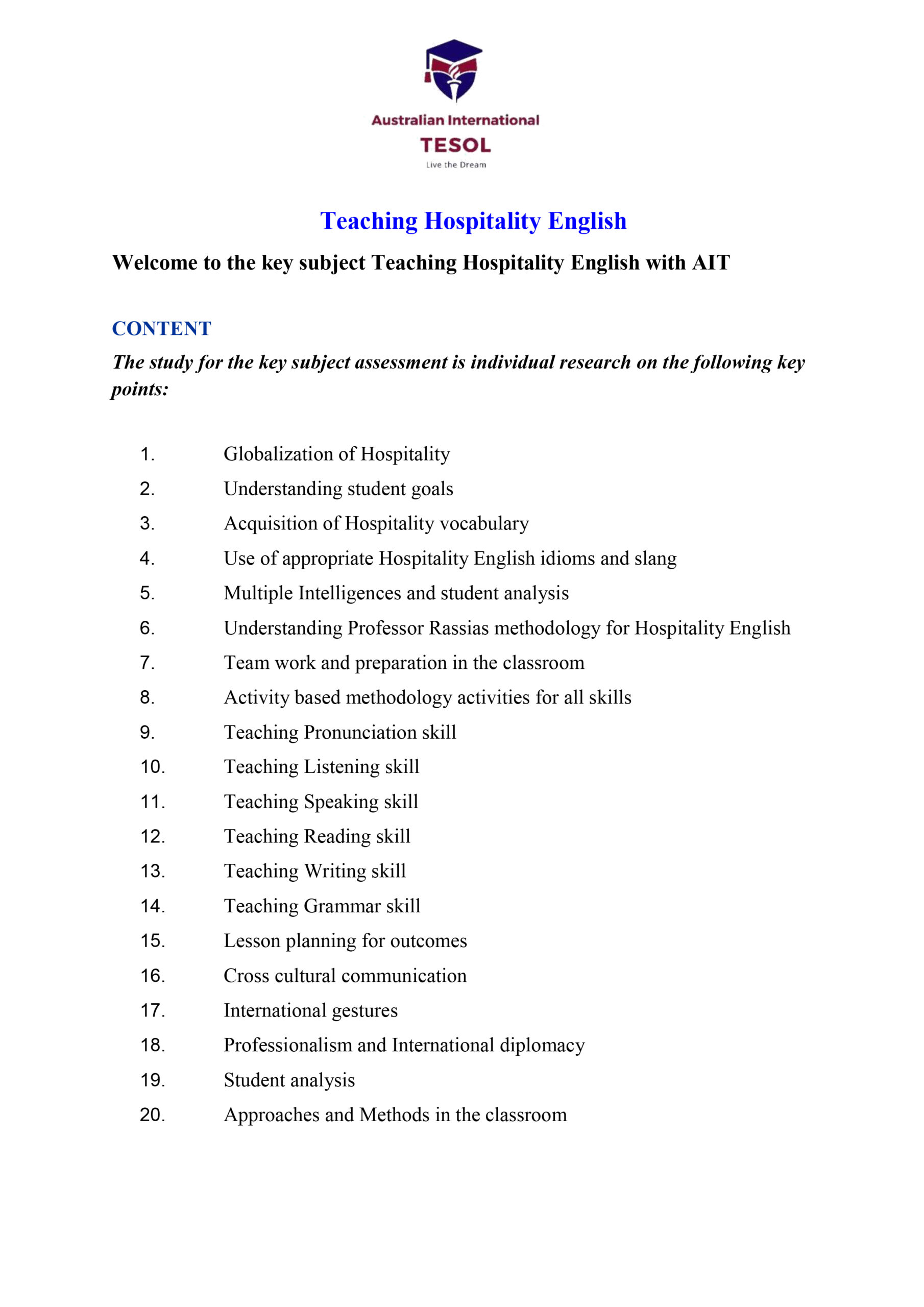 9.TEACHING HOSPITALITY ENGLISH